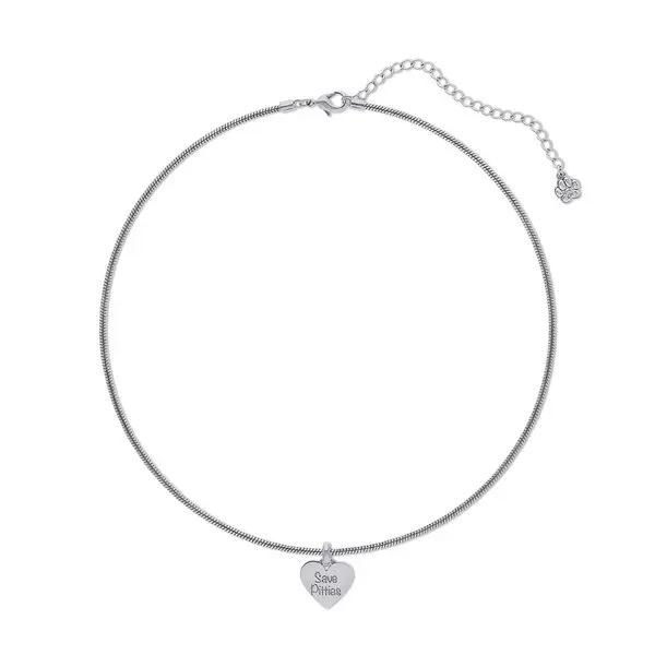 CLOUD HAVEN Gentle Soul Heart Tag Necklace - Silver