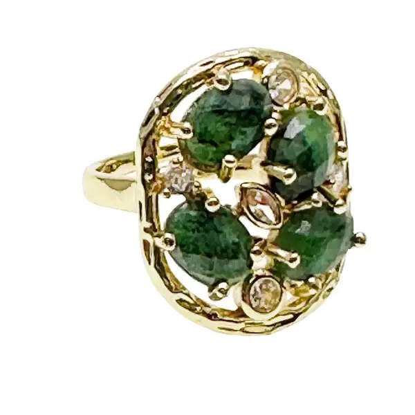 FARRA Zoisite Gemstone Statement Ring