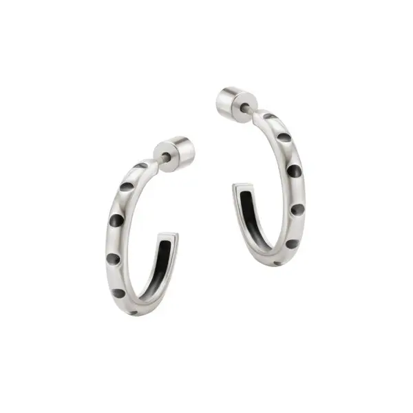 ARMINE + AMBROSE Who You Are Hoop Earrings - Black/silver
