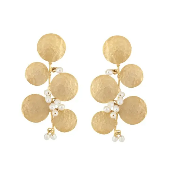 LINYA JEWELLERY Freshwater Pearl Dangle Earrings - Gold