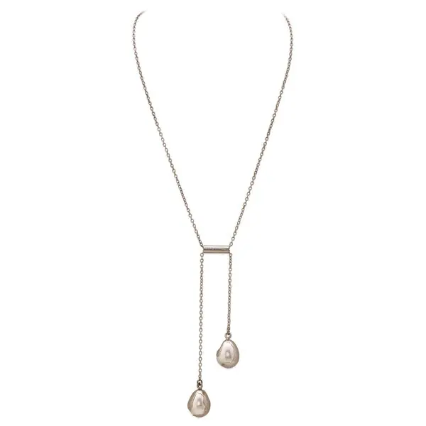 DHWANI BANSAL Boond Pendant With Baroque Pearls - Silver