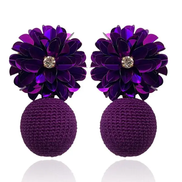 PINAR OZEVLAT Blossom Bonbons Earrings - Purple