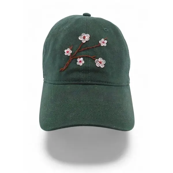 C. GRASSI Crystal Garden Sakura Dad Hat - Green