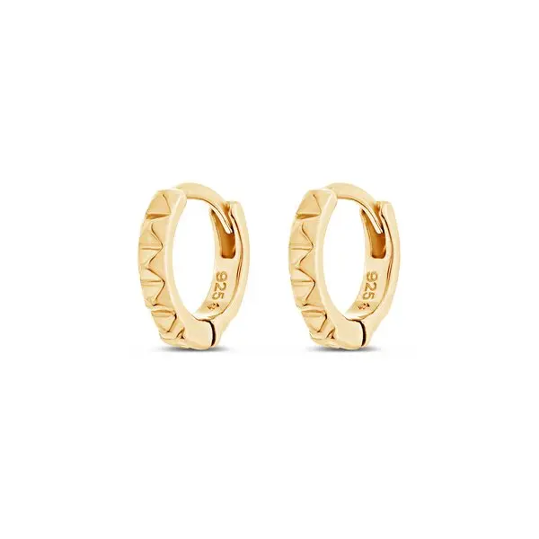 SALLY SKOUFIS Honeycomb Huggie Earrings In 18k Vermeil - Gold