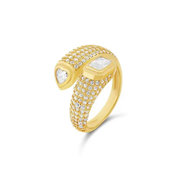 SHYMI Multi Shape Pave Wrap Ring - Gold