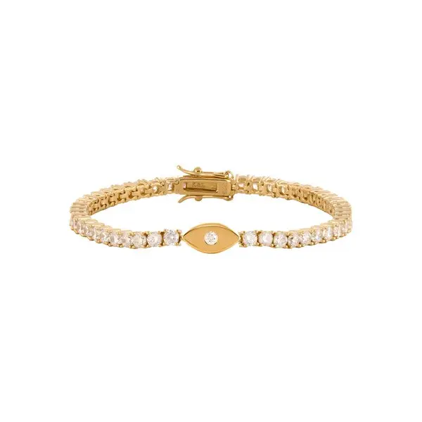KARMA AND LUCK Hopeful Abundance Evil Eye Tennis Bracelet - Gold
