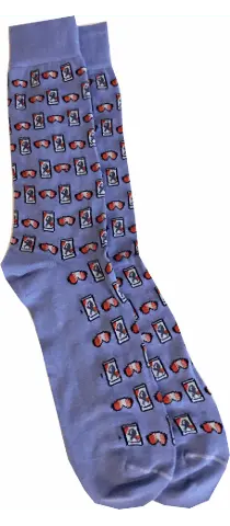 LAZYJACK PRESS Printed Crew Socks - Blue