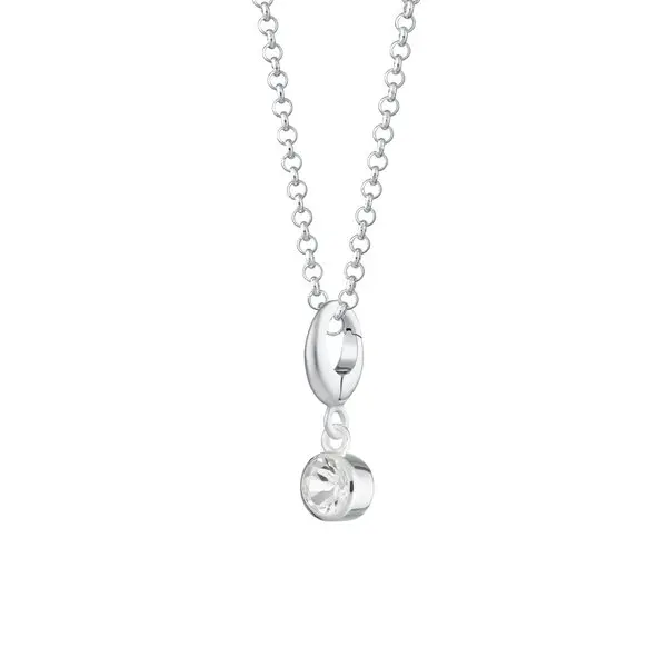 LILY CHARMED Sterling White Topaz Charm Necklace - Silver