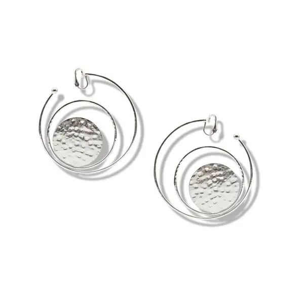 JAREDJAMIN Peacock Clip On Hoop Earrings - Silver