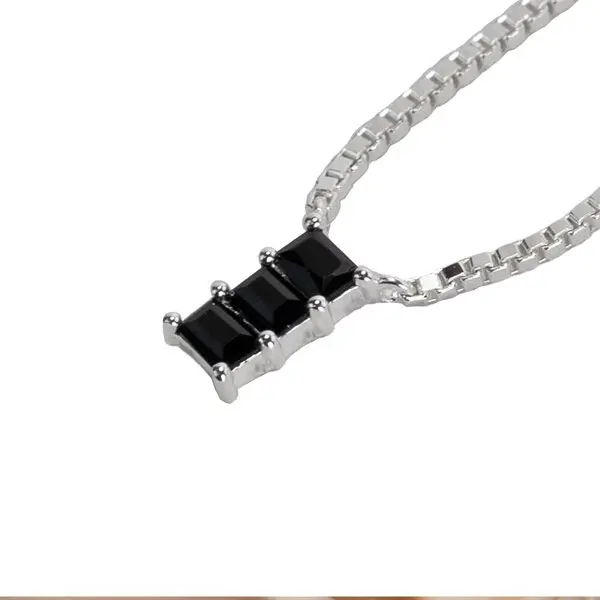 NASI SILVER Baguette Nahar Onyx Necklace - Black