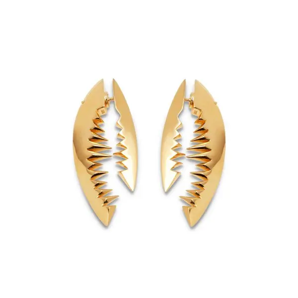 KASUN LONDON Shark Bite Earrings - Gold