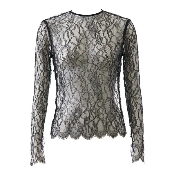 AROMATIQUE Timeless Leavers Lace Long Sleeve Top