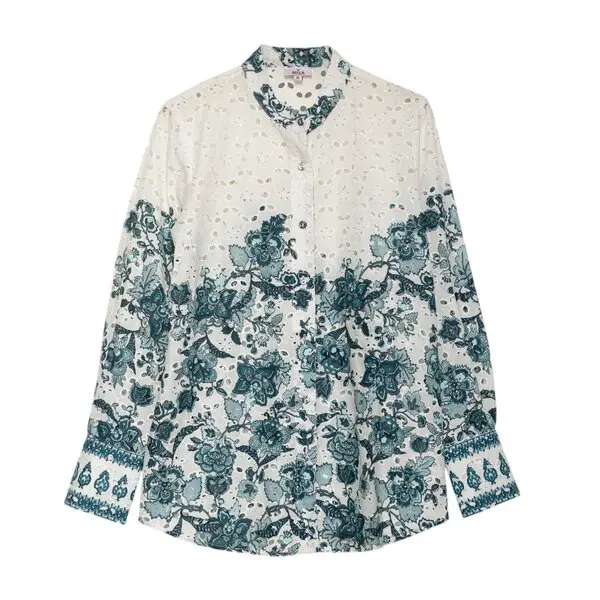 NIZA Cotton Embroidered Shirt