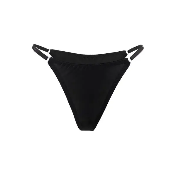 DARILY UNDERWEAR Microfiber Adjustable String Panties - Black