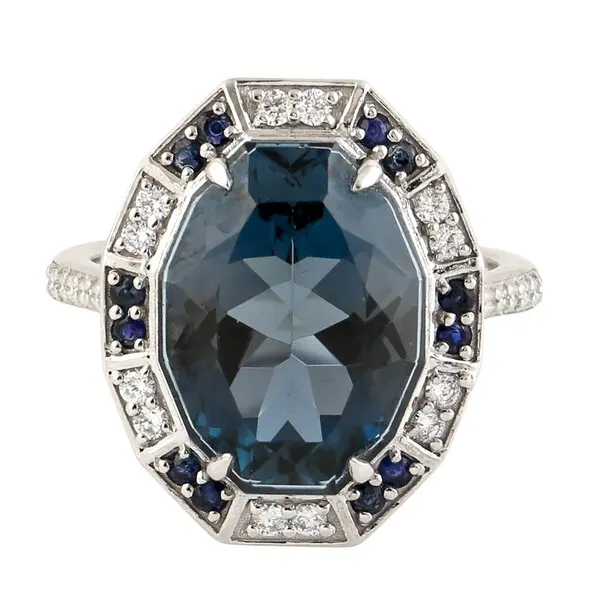 ARTISAN 18k White Gold London Blue Topaz, Sapphire And Diamond Ring - White/blue