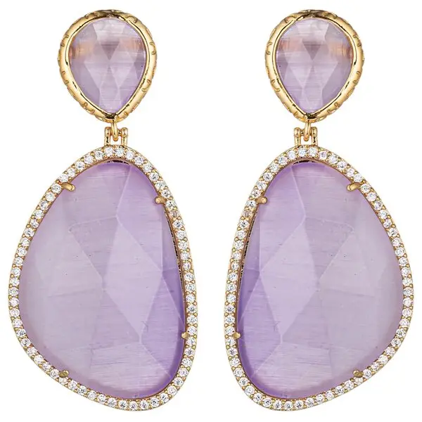 EYE CANDY LA Anya Drop Earrings - Purple