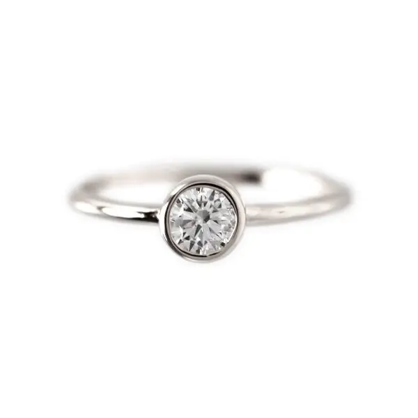 VICSTONENYC FINE JEWELRY Natural Diamond Bezel Setting Platinum Ring - White