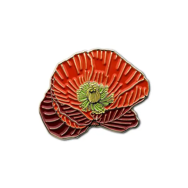 MAKE HEADS TURN Enamel Pin Poppies - Red/gold/green