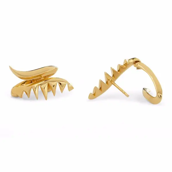 KASUN LONDON Serpent Earrings - Gold