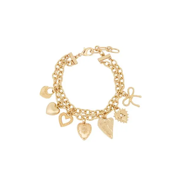 Saachi Heart Charm Bracelet - Gold