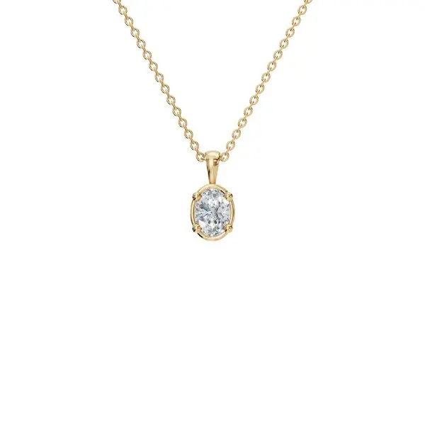 AYA FINE JEWELRY 10k Gold 0.76ctw Oval Lab Diamond Pendant Necklace - Yellow
