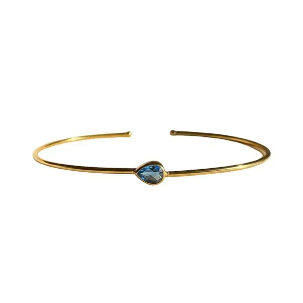 HARFI Blue Topaz Gold-plated Bangle - Blue/gold