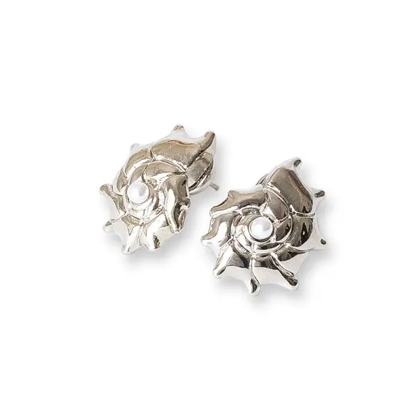CLASSICHARMS Leah Shell Stud Earrings - Silver