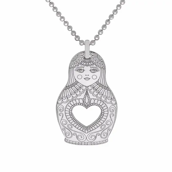 CARTERGORE Large Russian Doll Pendant Necklace - Silver