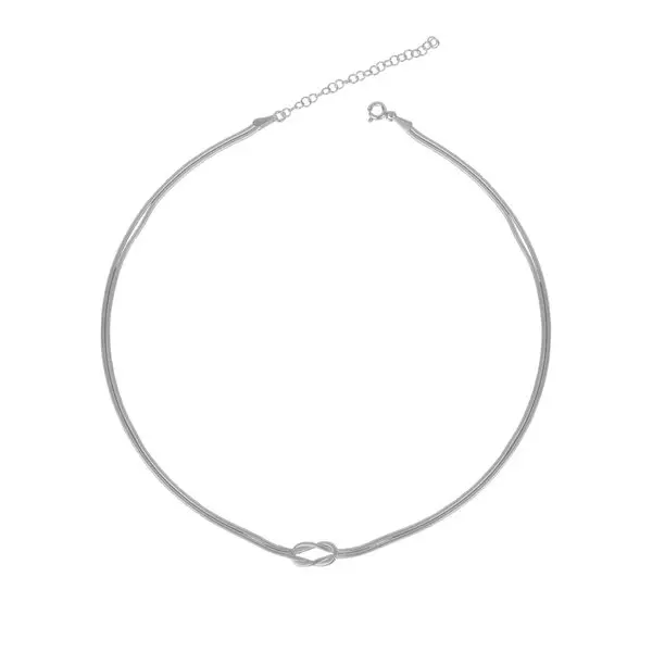 SPERO LONDON Knot Chain Choker Necklace - Silver