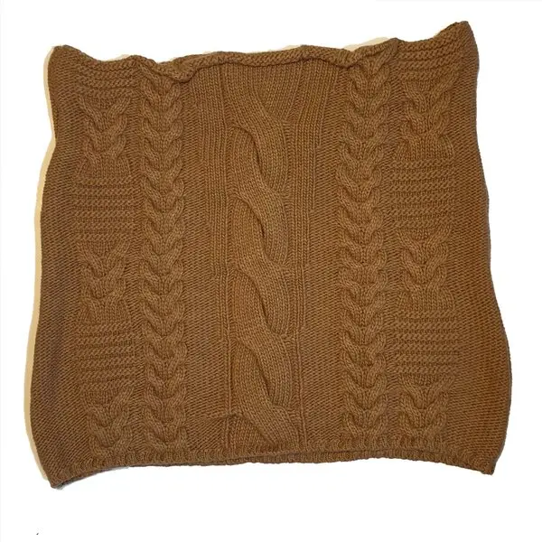 PERALUNA Cable Knit Neck Warmer - Brown
