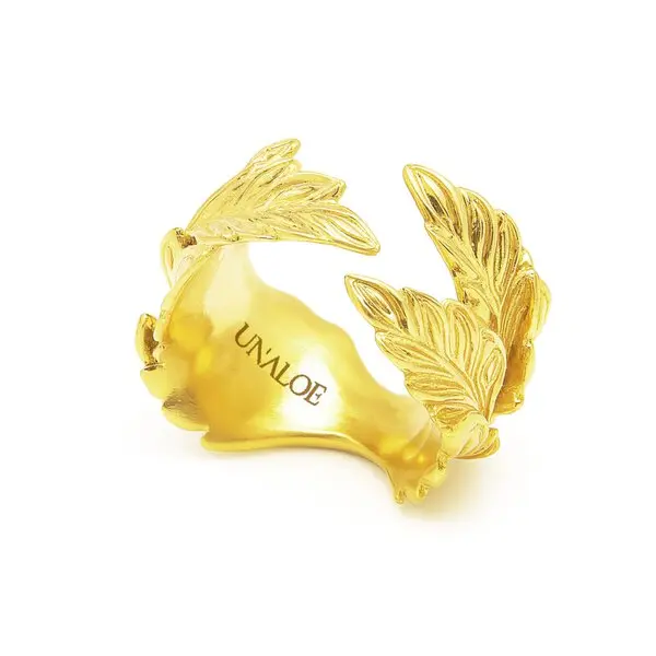 UNALOE Adjustable Leaf Ring - Gold