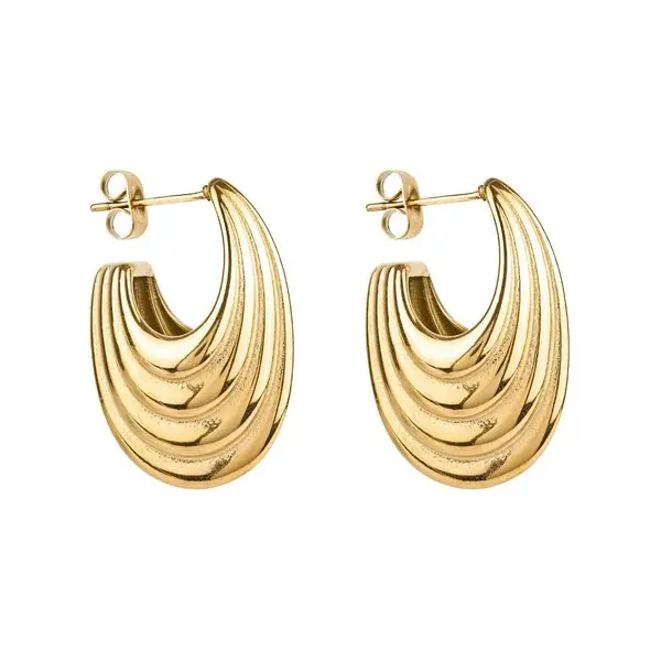 BALLINGER Chunky Ridge Retro Hoop Earrings
