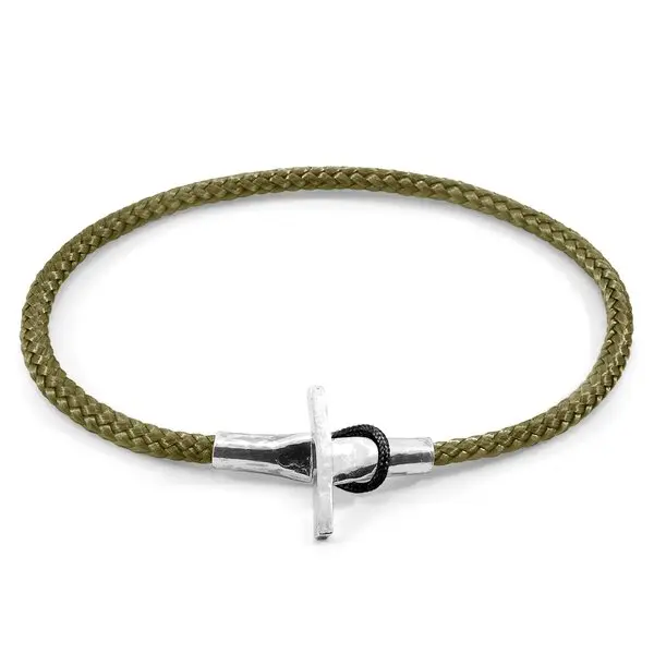 ANCHOR & CREW Rope Bracelet With Sterling Silver Clasp - Green