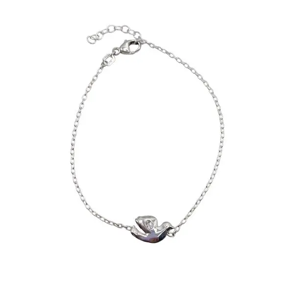 AMY DELSON JEWELRY Sterling Silver White Topaz Dove Bracelet - Silver/white