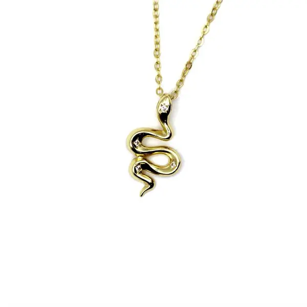 VICSTONENYC FINE JEWELRY Diamond Snake Pendant Necklace - Gold