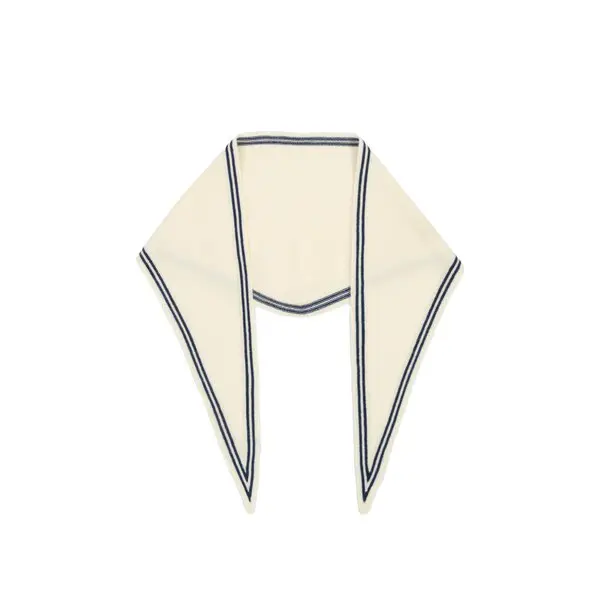 Saachi Solid Triangle Ivory Scarf - White