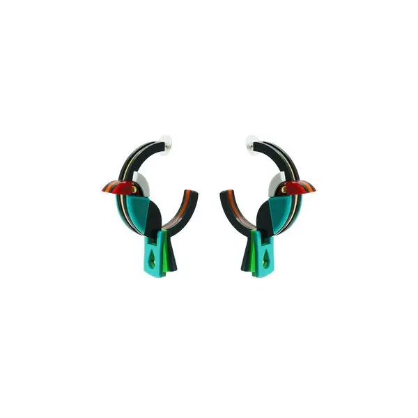 GISSA BICALHO Toucan Hoop Earrings - Yellow