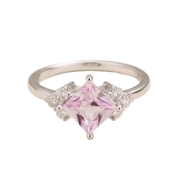 JUVETTI  Amore Ring With Pink Sapphire And Diamond Accents - Orange/silver/white