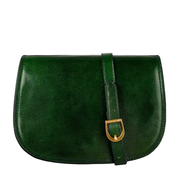 TIME RESISTANCE Leather Saddle Messenger Bag