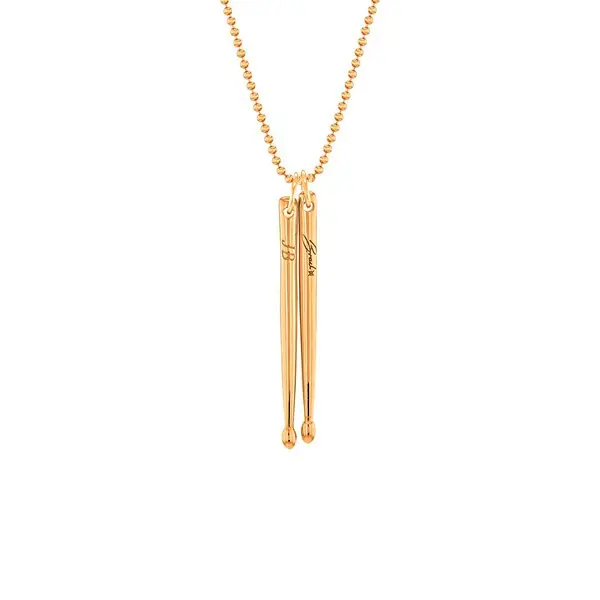 TRUE ROCKS 18kt -plated Drumsticks Pendant Necklace - Rose Gold