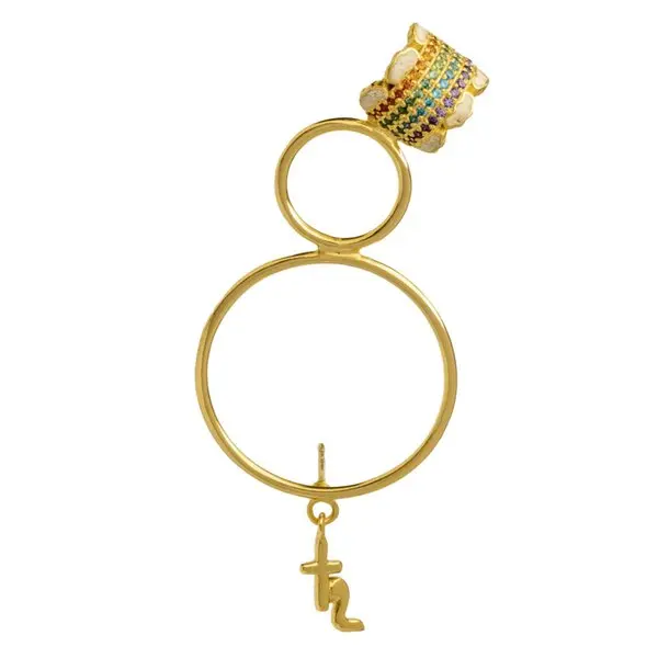 LAVANI JEWELS Multicolor Stone Earcuff - Gold