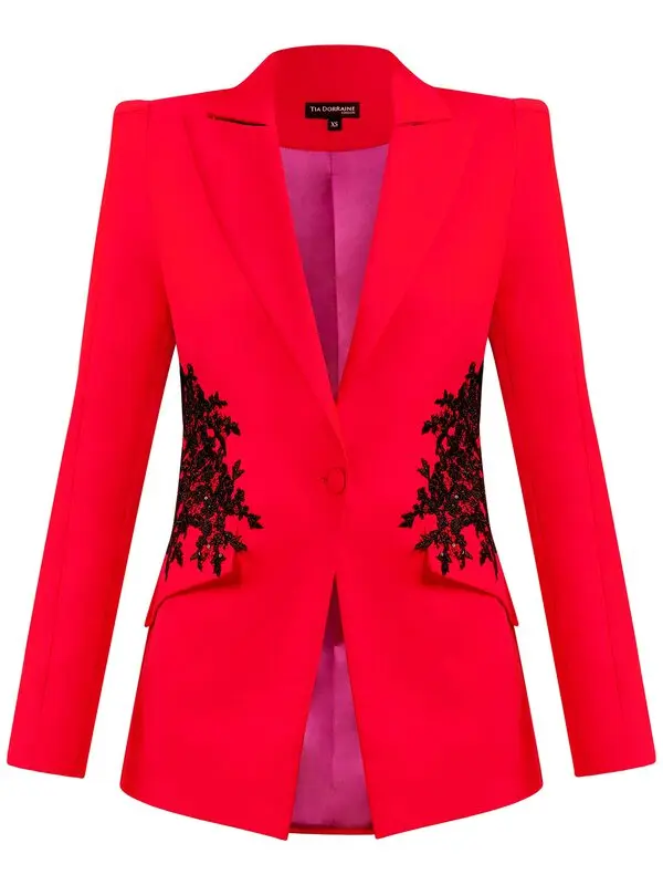 TIA DORRAINE Fitted Blazer With Embroidery
