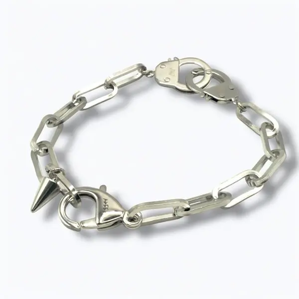 JAGGED HALO JEWELRY Love Bond Handcuff Anklet - Silver