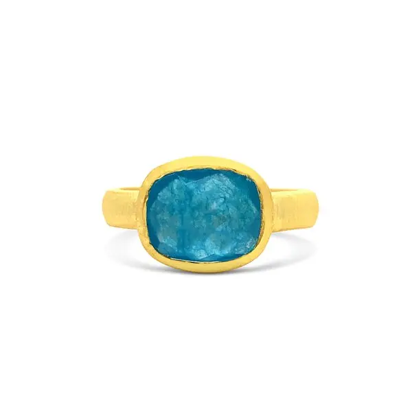GEM BAZAAR JEWELLERY Paradise Quartz Ring - Gold/blue