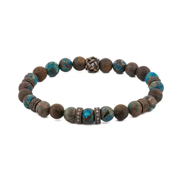 EBRU JEWELRY Turquoise And Diamond Beaded Bracelet - Blue/brown