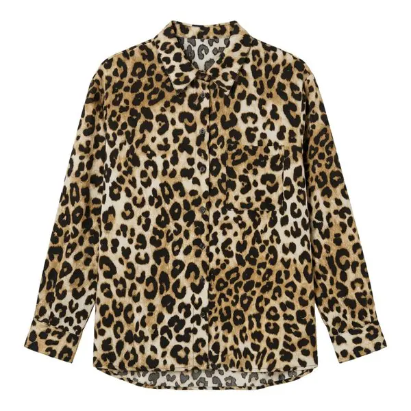 LATELIER LONDON Leopard Print Button-down Shirt