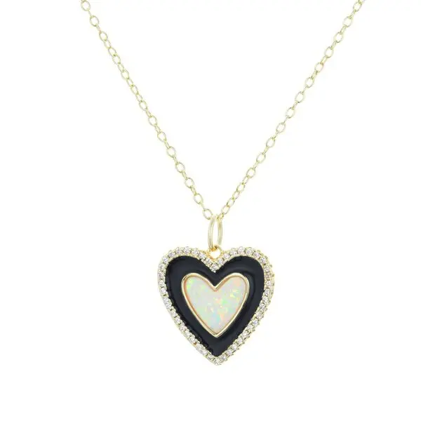 KAMARIA Two Tone Heart Necklace - Gold