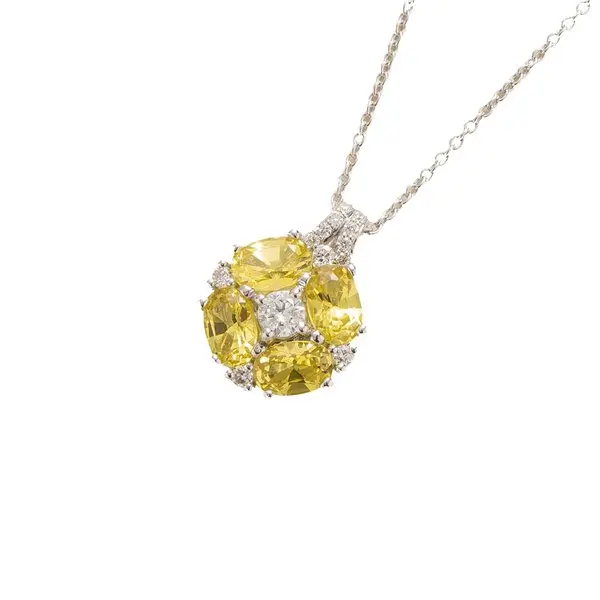JUVETTI  Pristi Necklace With Yellow Sapphire And Diamonds - White/yellow