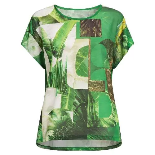 CONQUISTA Slit-detail Short Sleeve Top