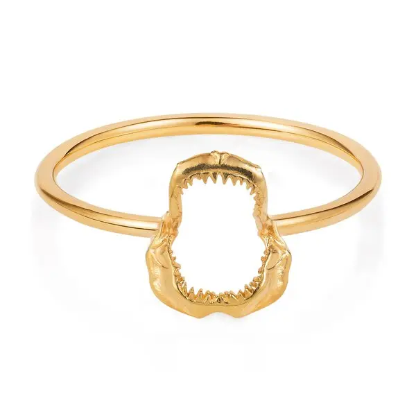 LEE RENEE Mini Shark Jawbone Vermeil Ring - Gold